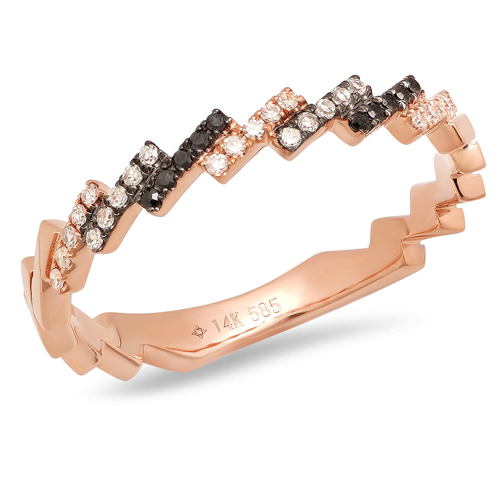 14KT Rose Gold Slanted Bar Ring | Harrisons Collection Fine Jewelry